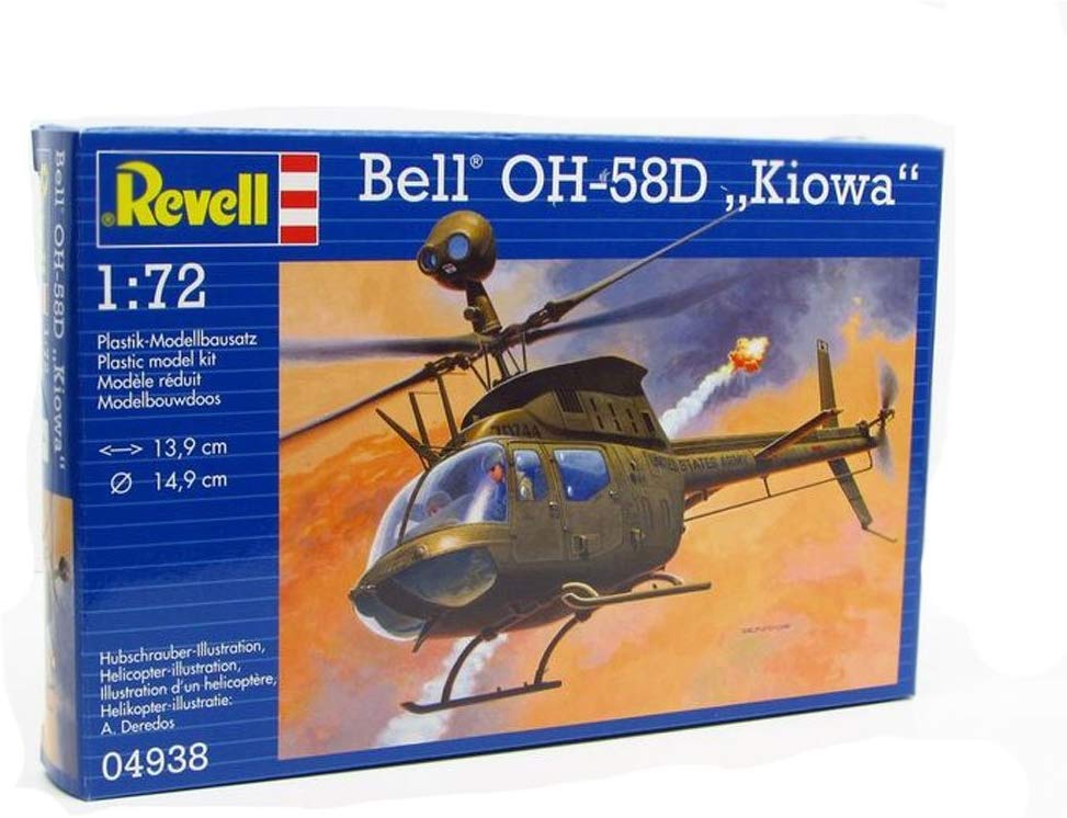 Revell 04938 Bell OH-58D Kiowa Model Kit, 1:72 Scale, 13.9 cm, Multi ...