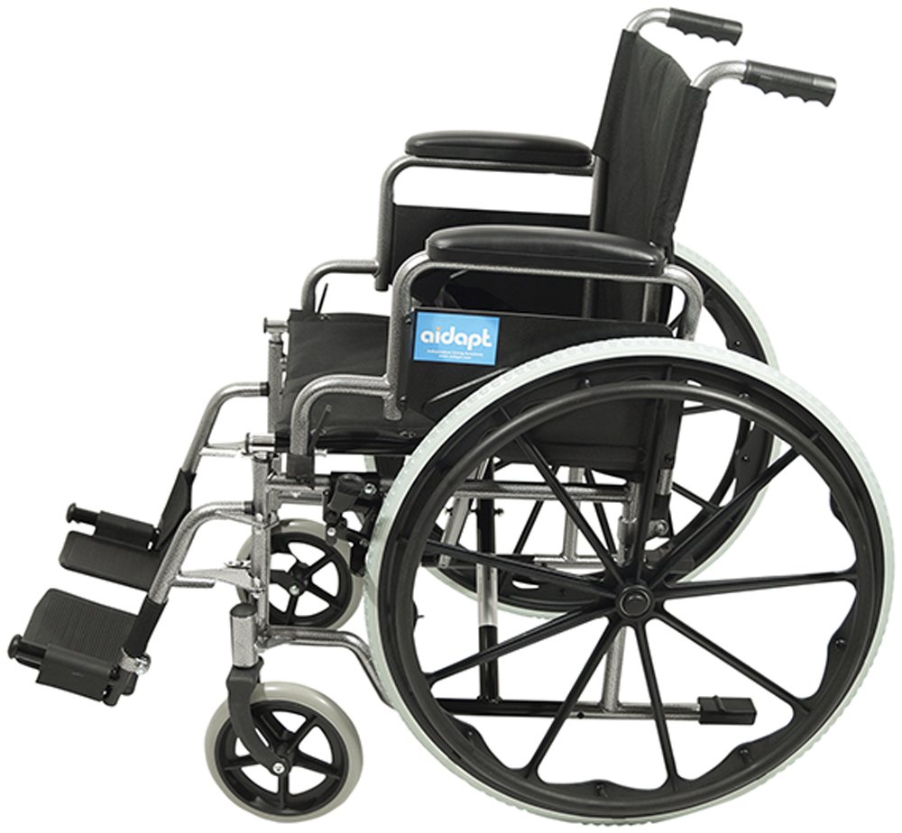 The Aidapt Self Propelled Steel Wheelchair has a powder coated frame ...