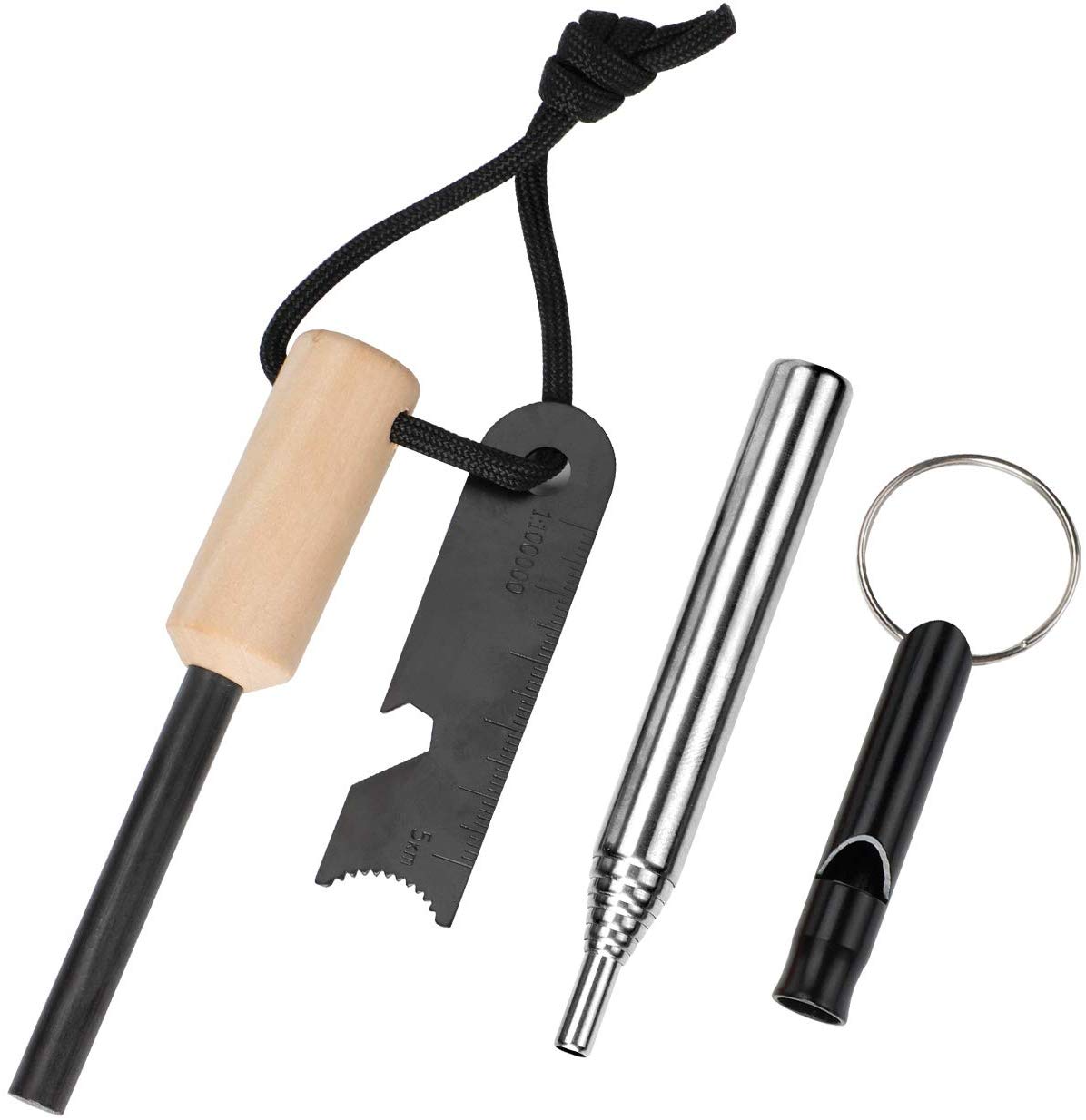 Black Magnesium Flintstone, Denavo-EU Outdoor Flint Fire Tool Set ...