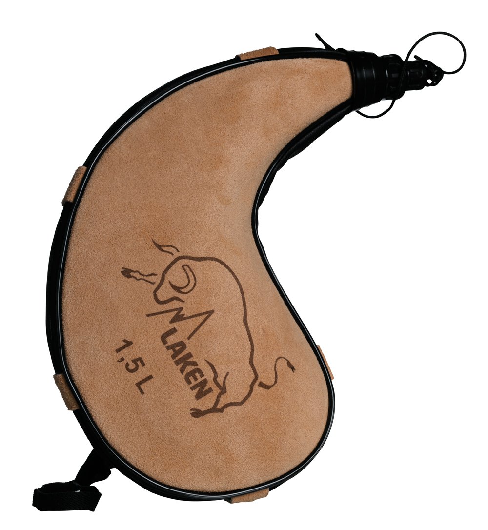 LAKEN Sports and Outdoor’s Leather Canteen Kidney Shape Water Bottle ...