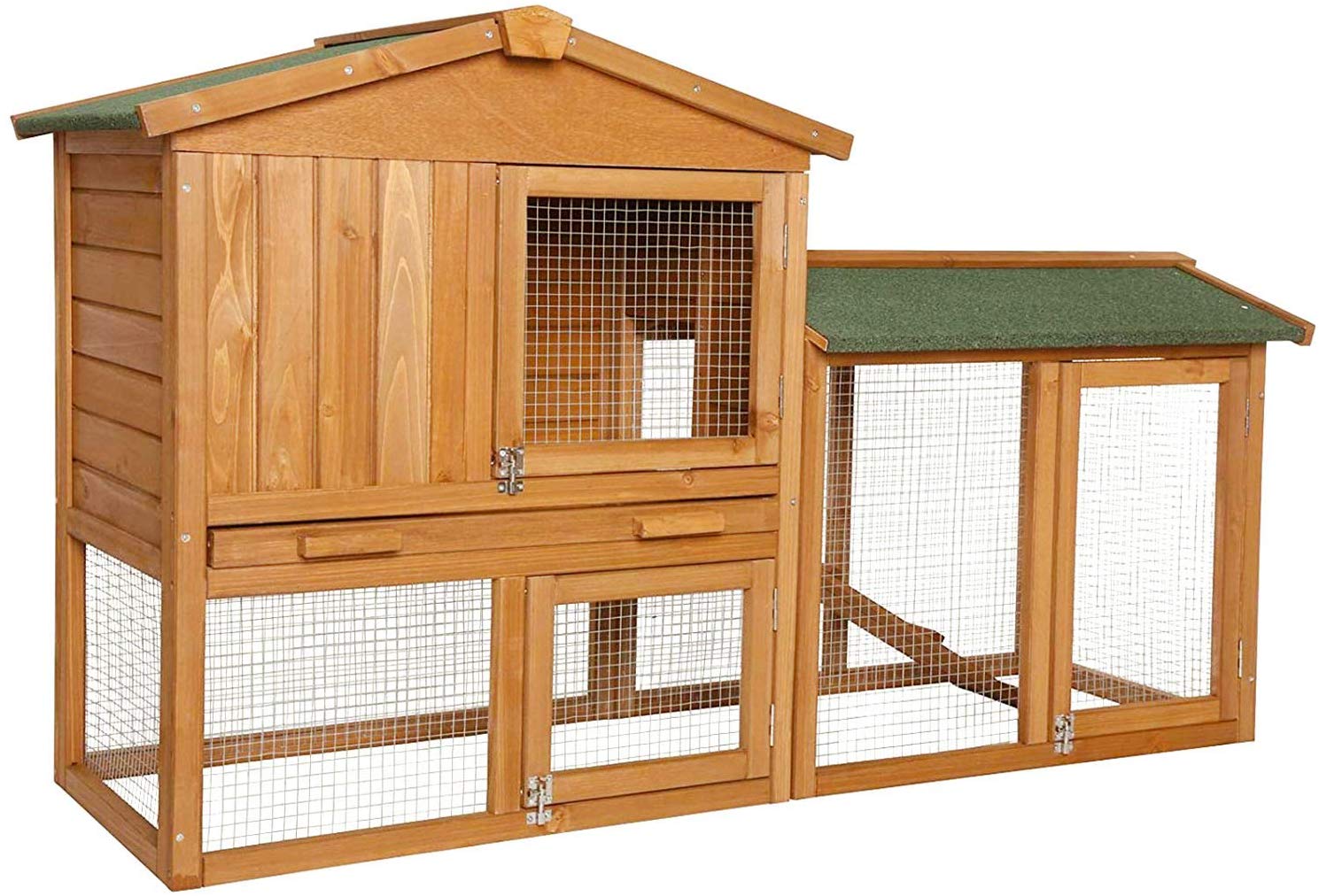 dibea RH10240 Premium (147 x 52 x 85 cm), Large Rabbit Hutch 2 Floors ...