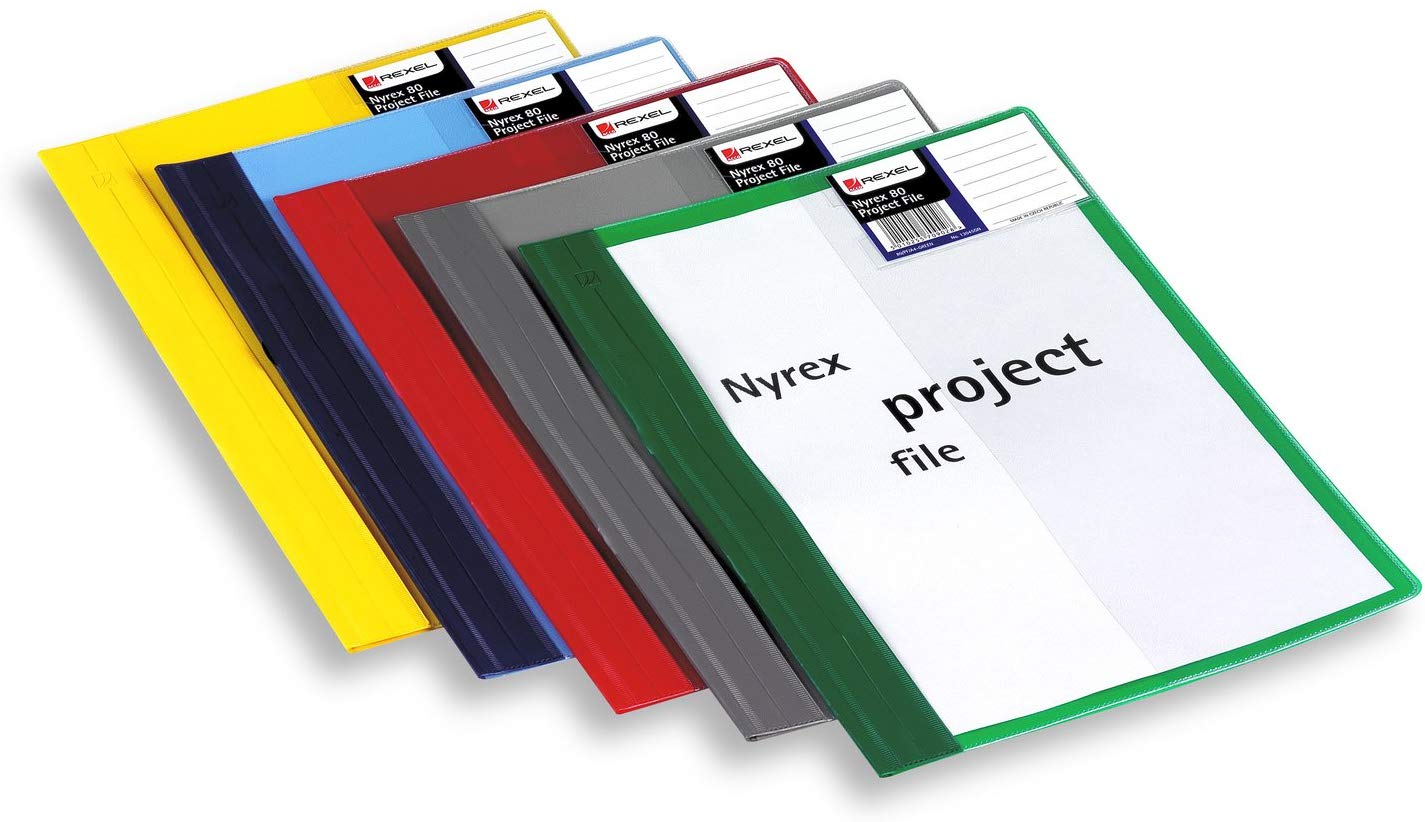 Rexel Nyrex Semi-rigid Plastic Project Flat File A4 Blue with Clear ...