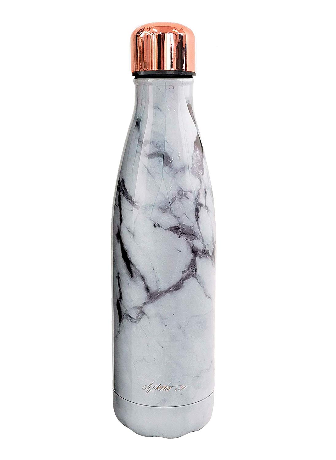 Nikita By Niki Metal Marble Water Bottle & Rose Gold Stainless Steel ...
