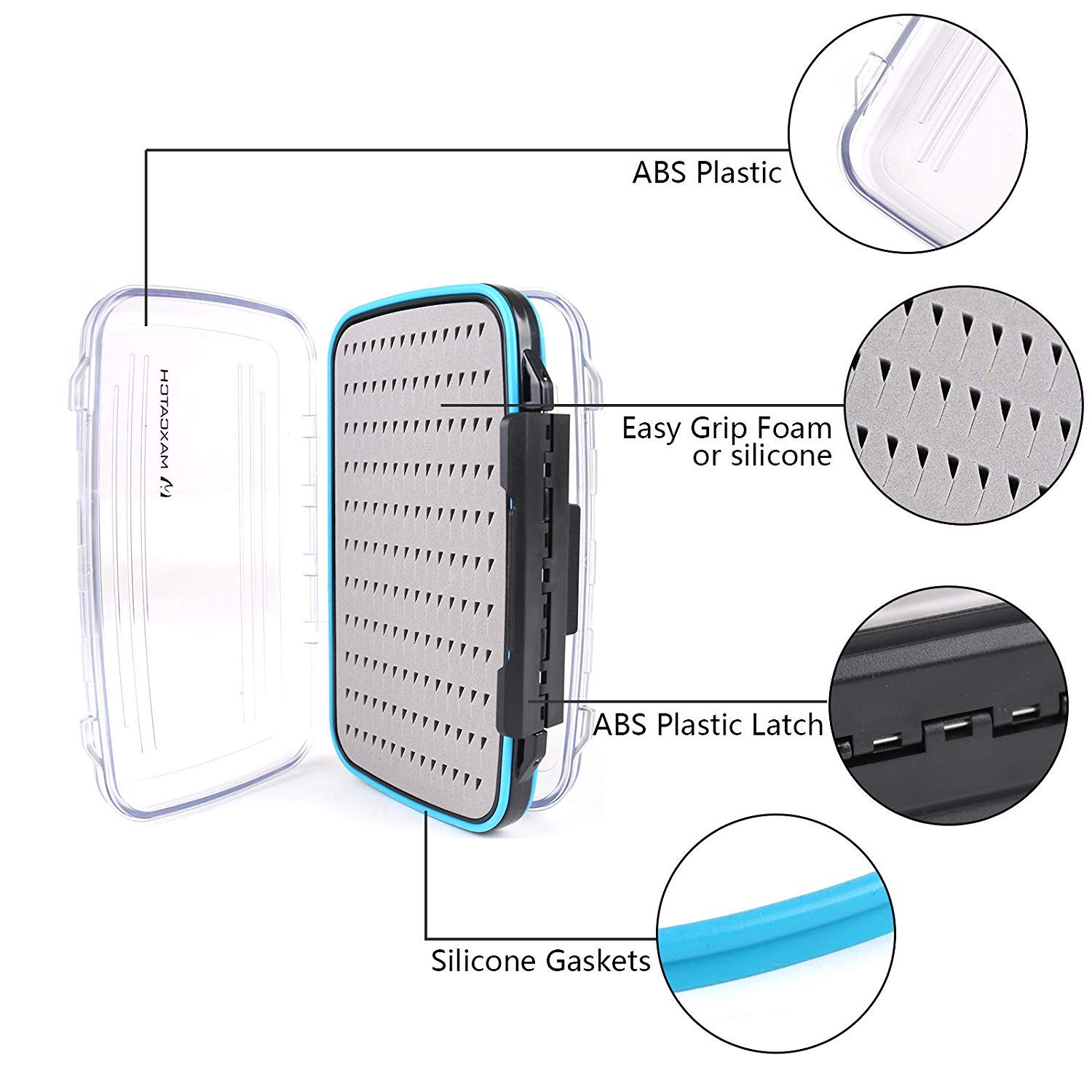 MAXIMUMCATCH Maxcatch Two-Sided Waterproof Fly Box Easy Grip Foam Jig ...