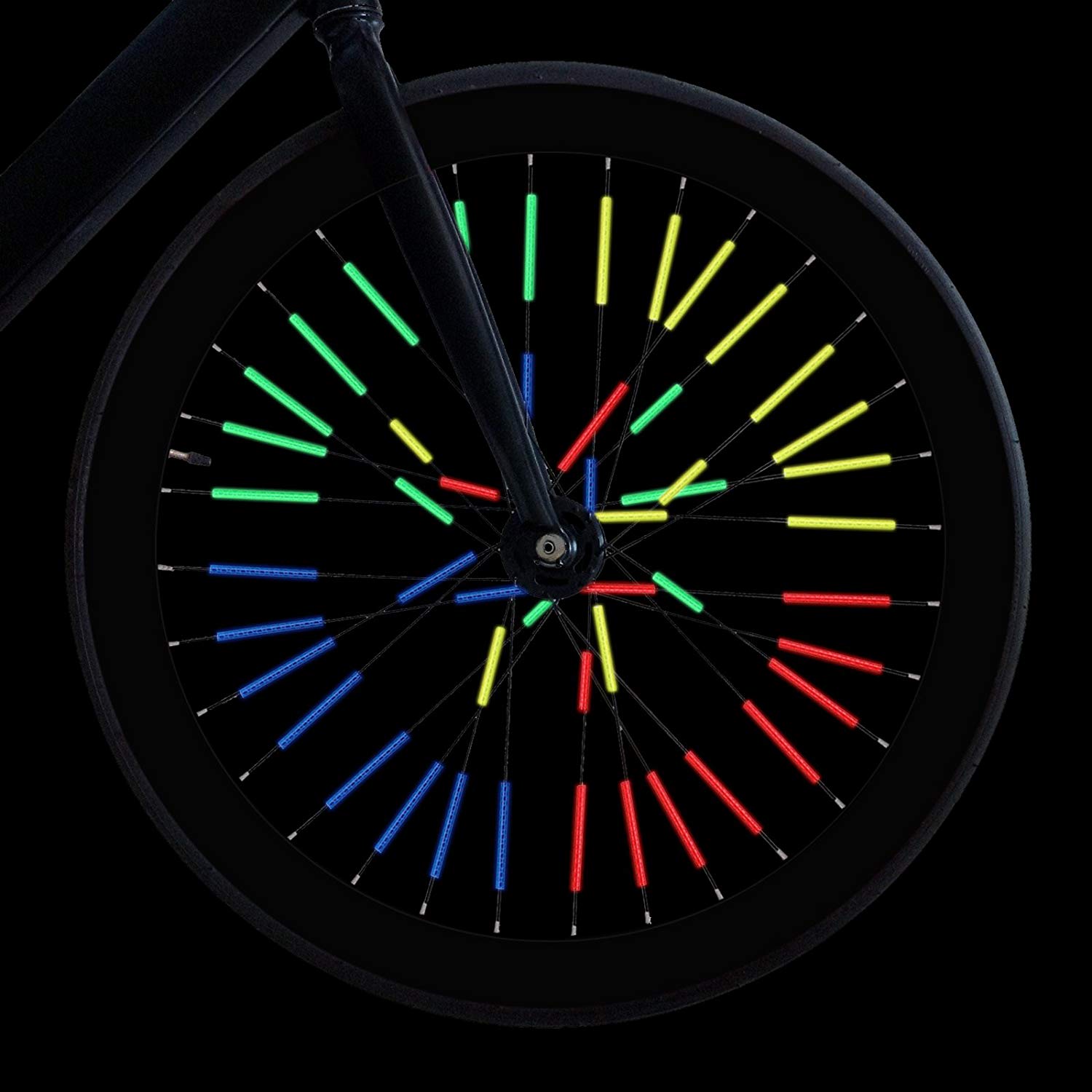 AMTOVL Bike Spoke Reflector, 48PCS Bicycle Cycling Reflective Clips ...