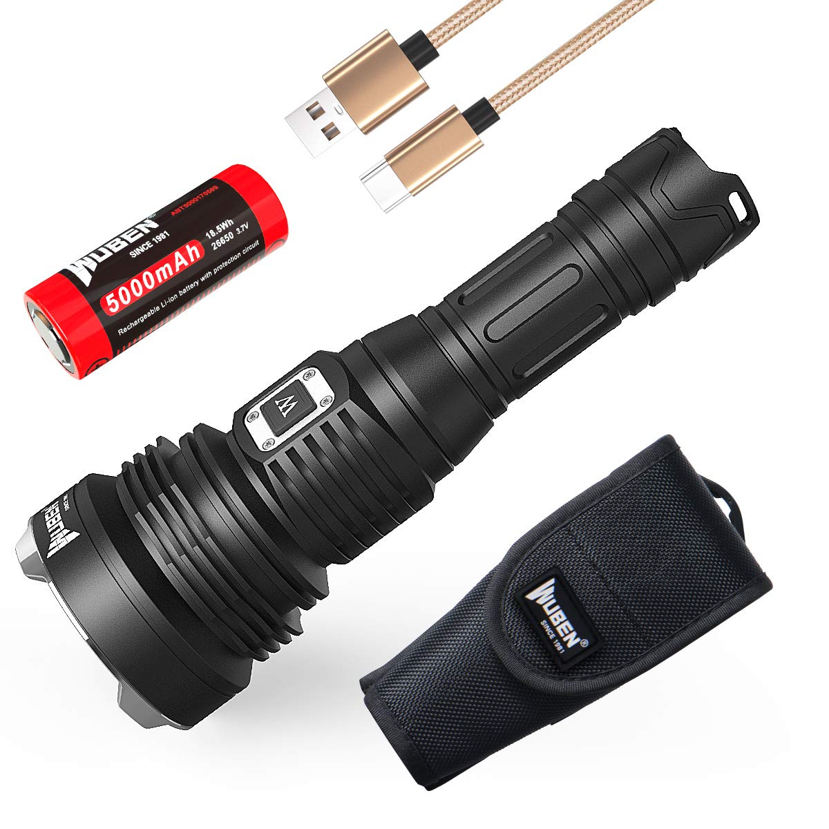 WUBEN T102pro CREE XHP70 LED 3500 Lumens USB Type-C Rechargeable High ...