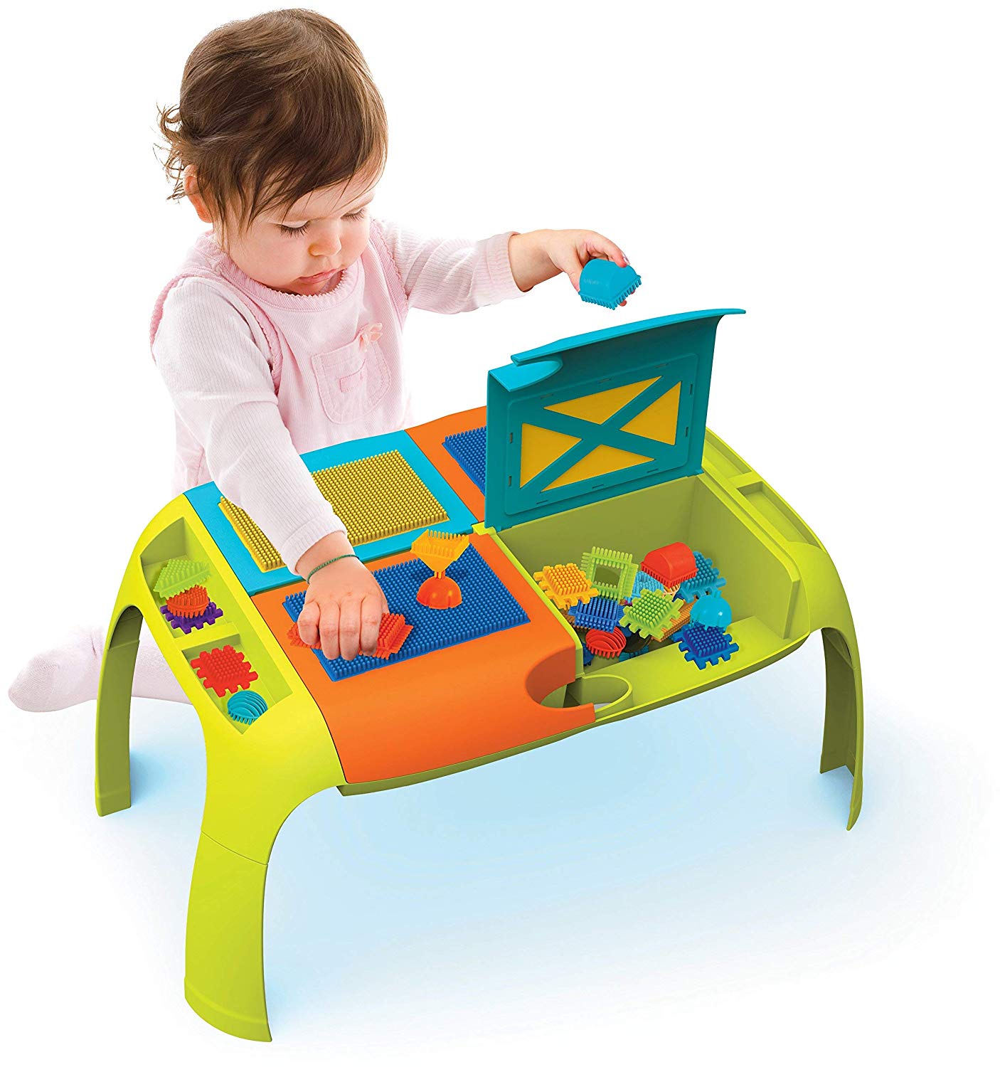 BLOKO Bloko503501 Table with 30 Pieces Construction Tooth Blocks, Multi ...